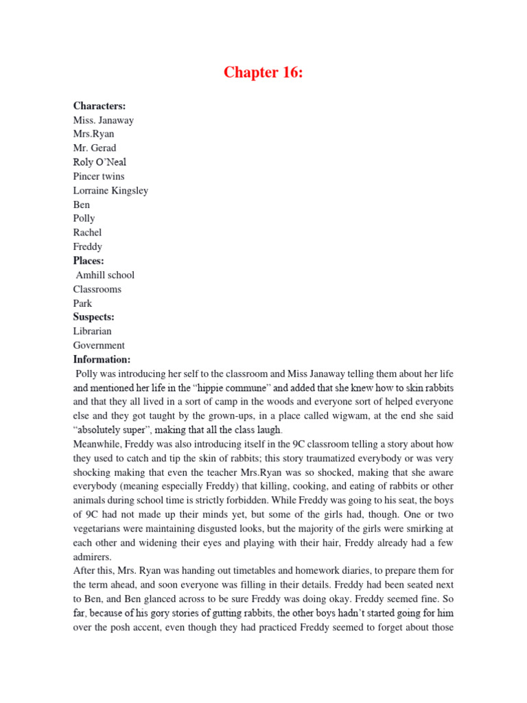 Chapters 16-28 Frozen in Time | PDF