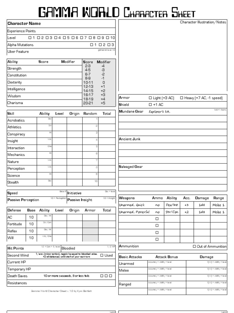 Esper Genesis Character Sheet Pdf Form Fillable - Printable Forms Free ...