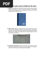 Manual de Llenado de Bitácora de Obra | PDF | Blog