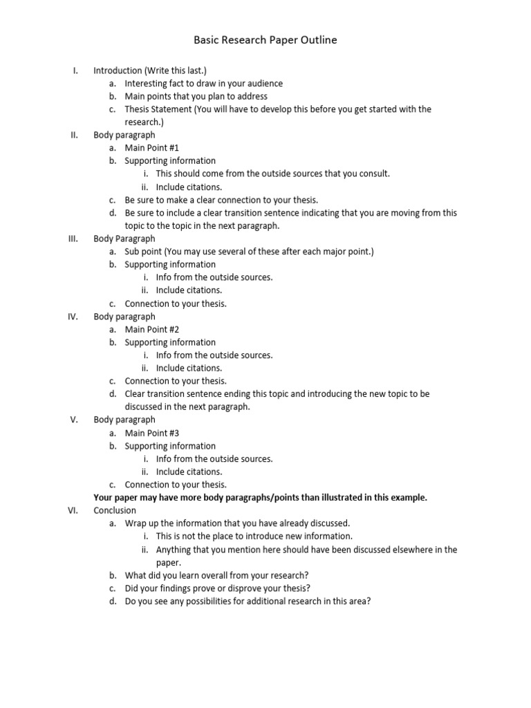 Basic Research Paper Outline Guide | PDF | Career & Growth | Computers