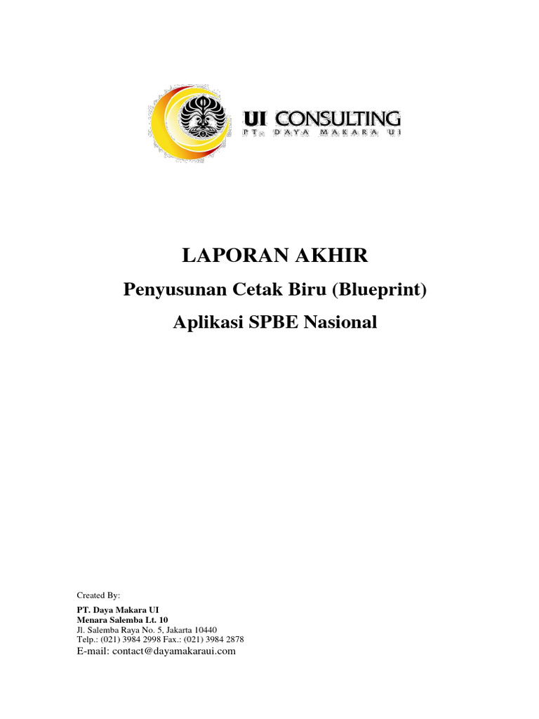 Laporan Akhir Blueprint Aplikasi Spbe 2022 Update 2 Pdf