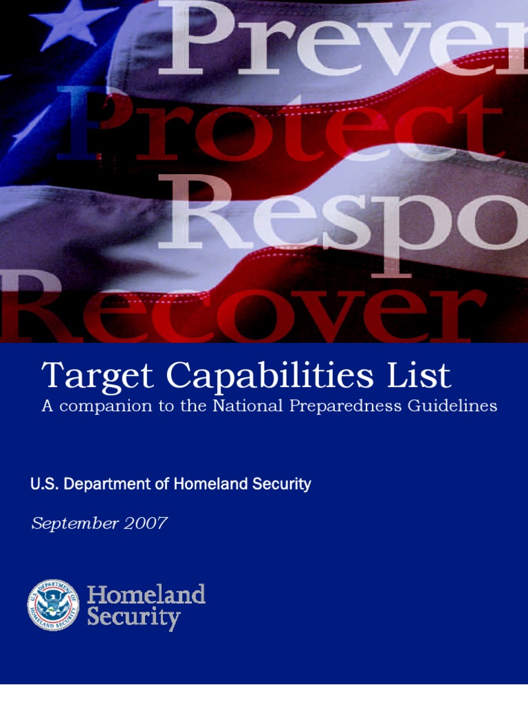 DHS Target Capabilities List | PDF | Emergency Management | Emergency
