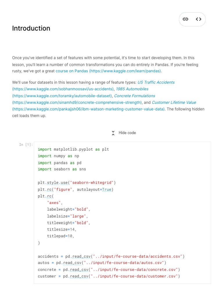 3 Creating Features - Kaggle | PDF | Artificial Neural Network | Boolean Data Type