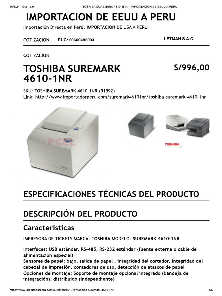 TOSHIBA SUREMARK 4610-1NR (1) | PDF
