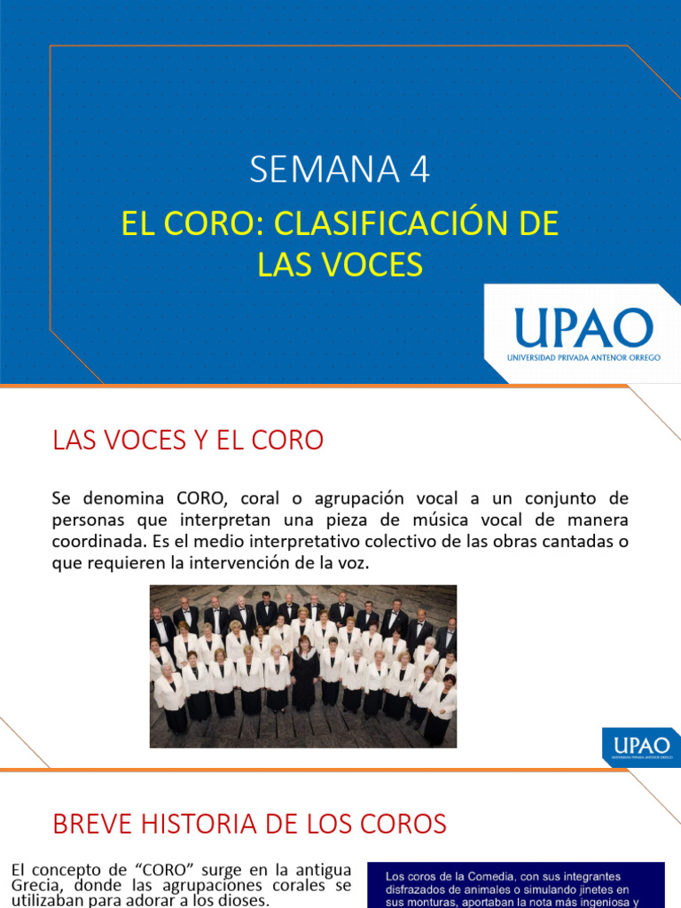 Semana 4 El Coro | PDF | Coro | Canto