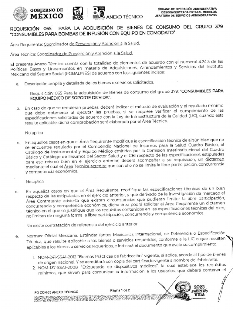 Focon 03 Anexo Tecnico | PDF