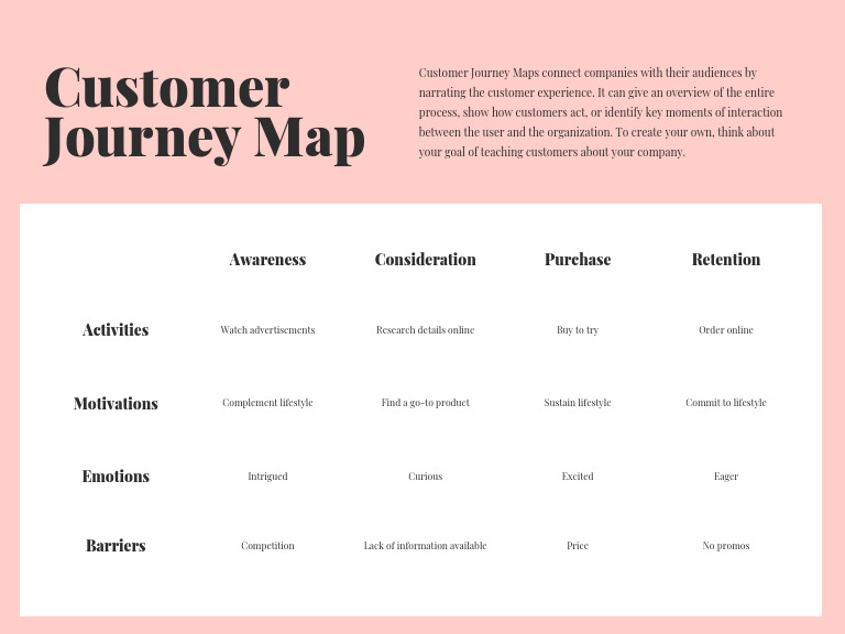 Pink Photo Customer Journey Map Chart | PDF