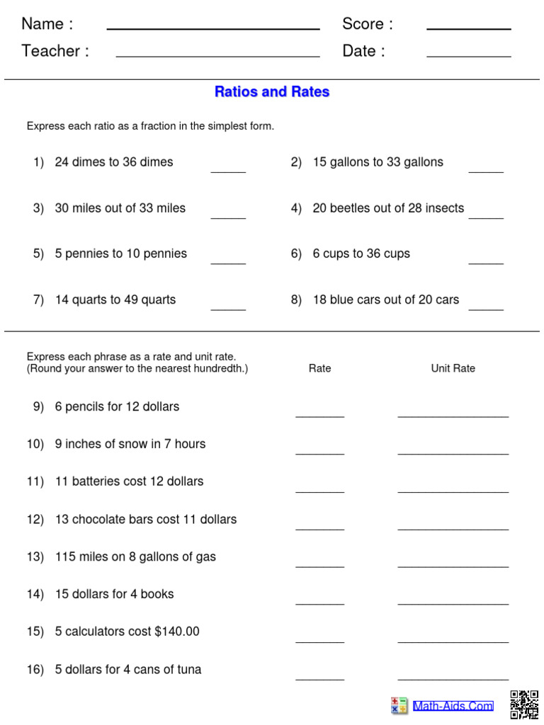 0-Ratios Rates | PDF | Gallon | Units Of Measurement