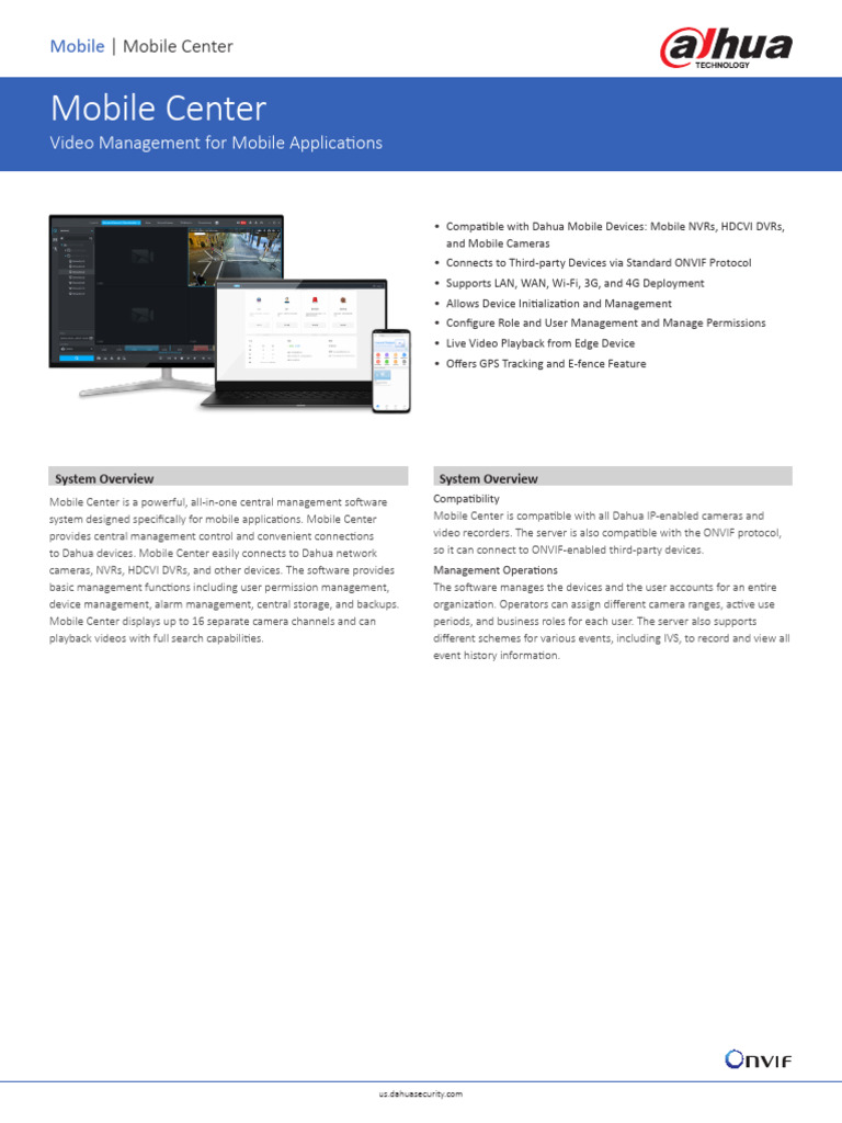 Datasheet Mobile Center VideoManagementSoftware v001 004 | PDF ...