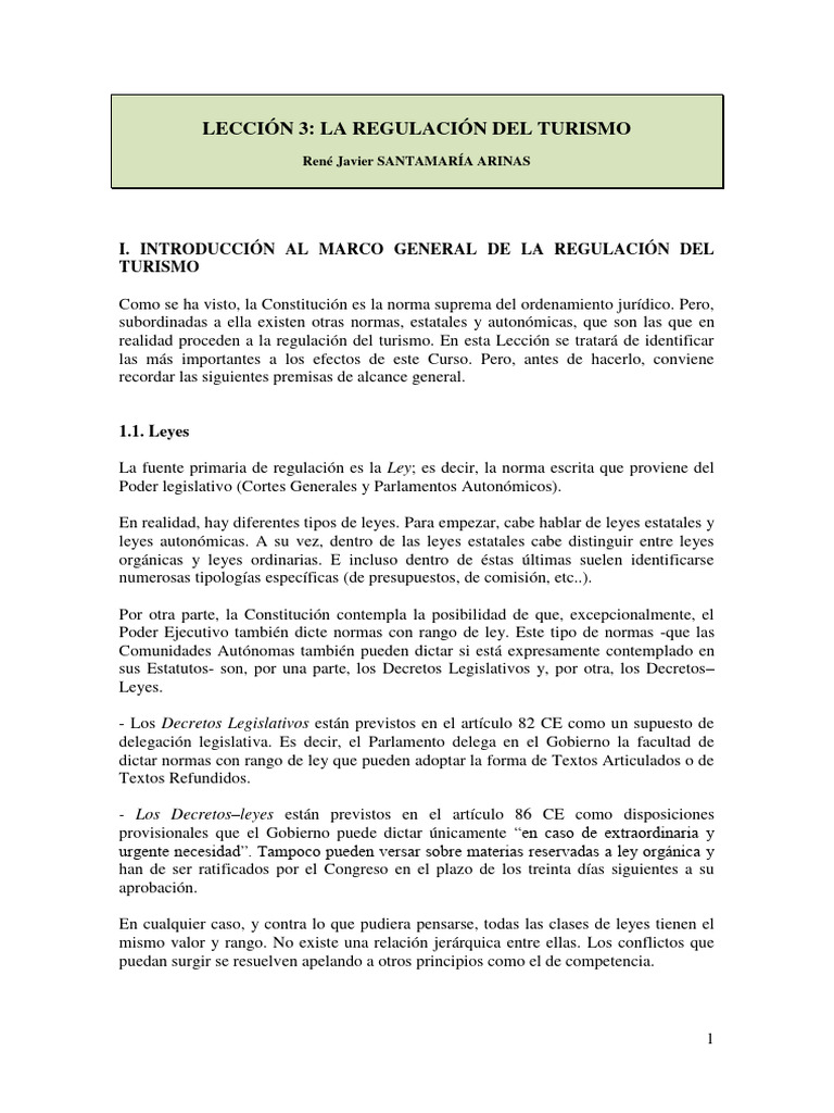 Tema 3 Derecho Admi Turismo | PDF | Regulación | Gobierno