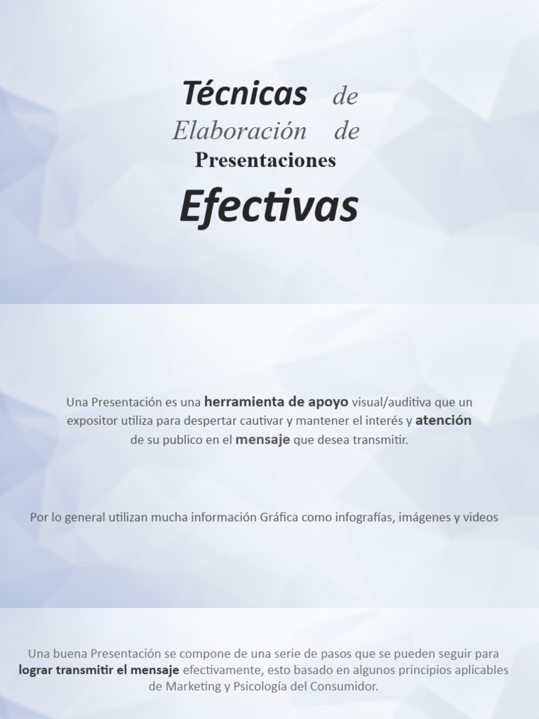 Tecnicas de Presentacion Efectiva 1 | PDF | Infografia