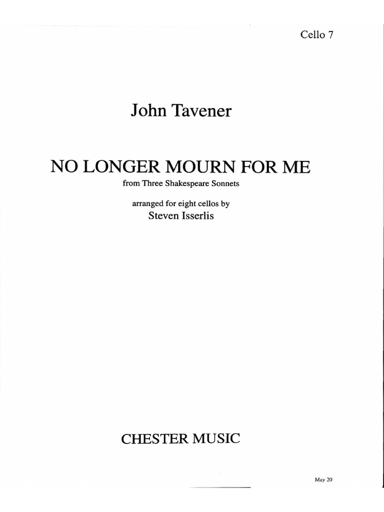 Tavener - No Longer Mourn For Me - Cello 7 | PDF