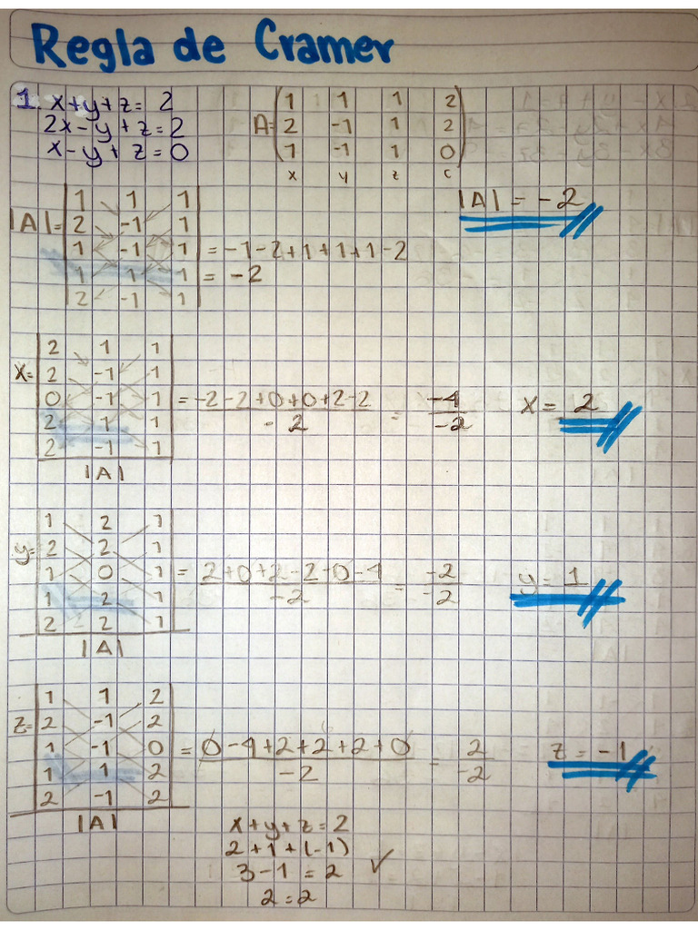 Regla de Cramer | PDF