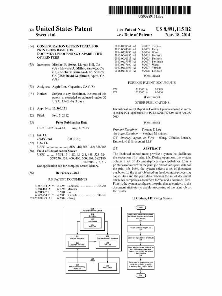 US8891115 | PDF | Computer Network | Computer Data Storage