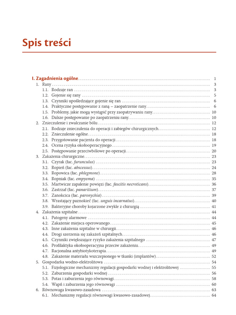 Chirurgia-spis-tresci | PDF
