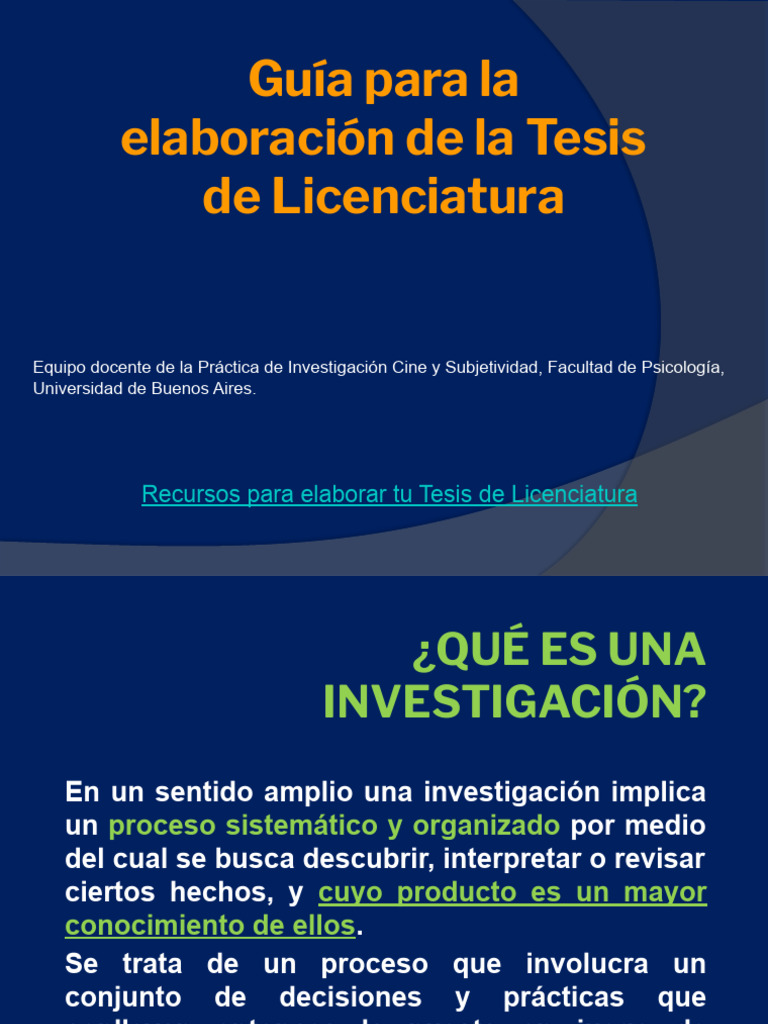 Guía para la Tesis de Licenciatura UBA | PDF | Teoría | Conocimiento