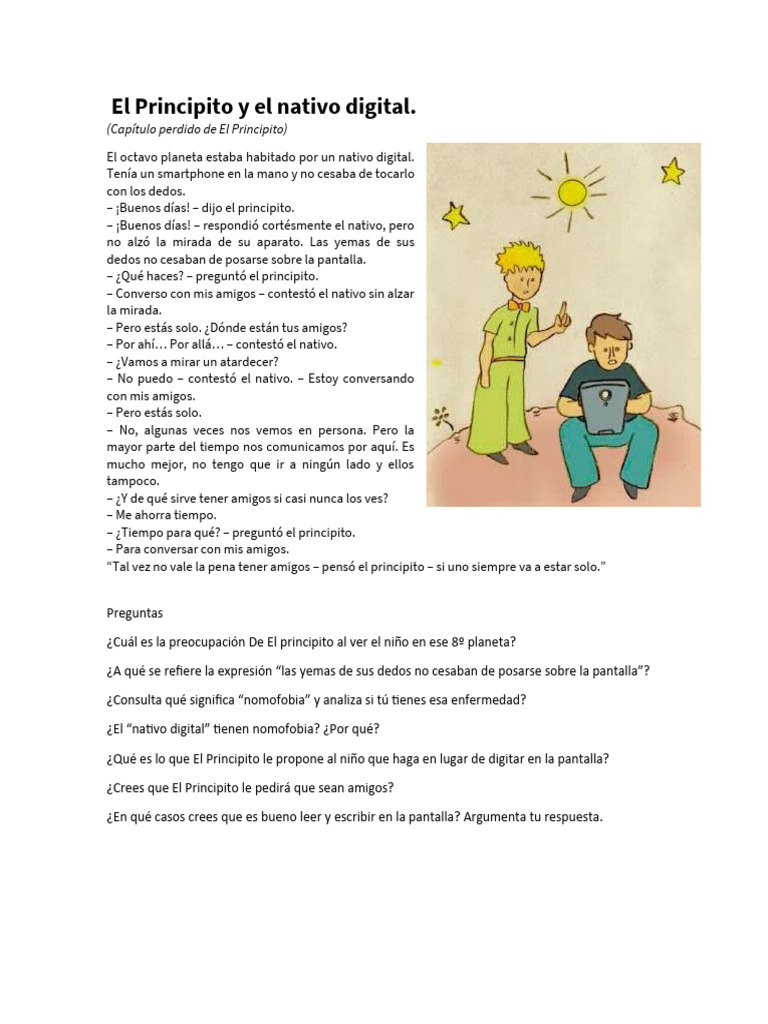 L Principito y El Nativo Digital | PDF | Artes del Lenguaje y ...