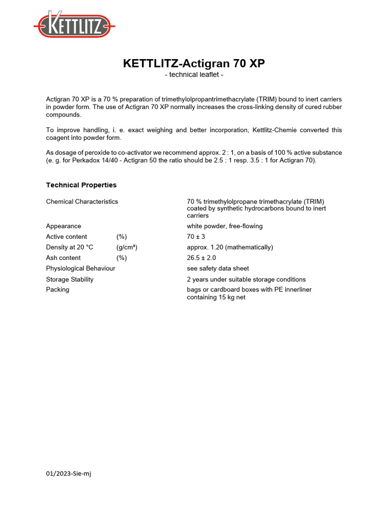 Actigran 70 XP - Tech - en | PDF