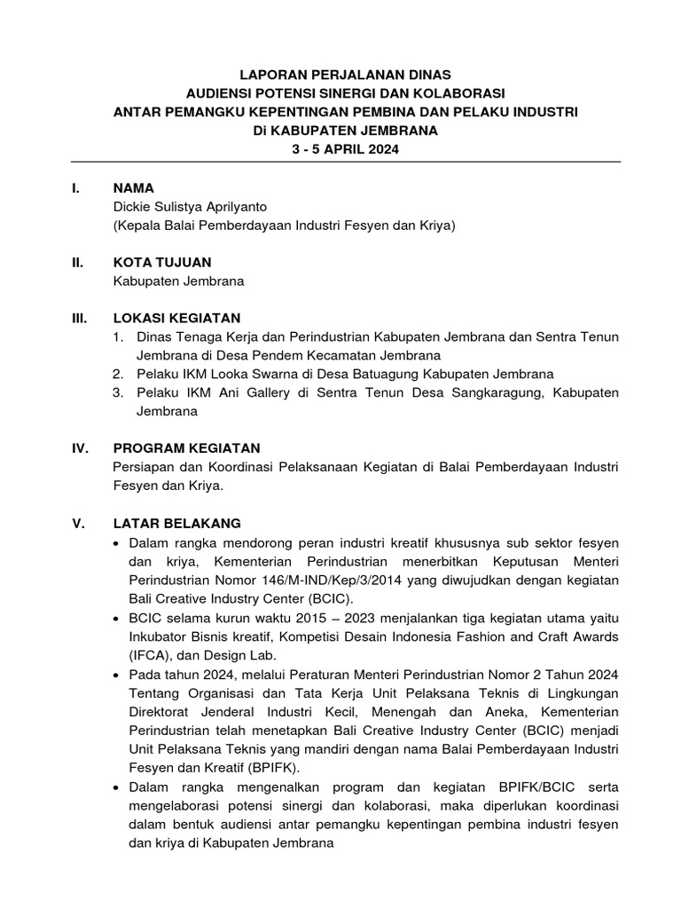 Audiensi BPIFK di Jembrana 2024 | PDF | Bisnis | Griya & Taman