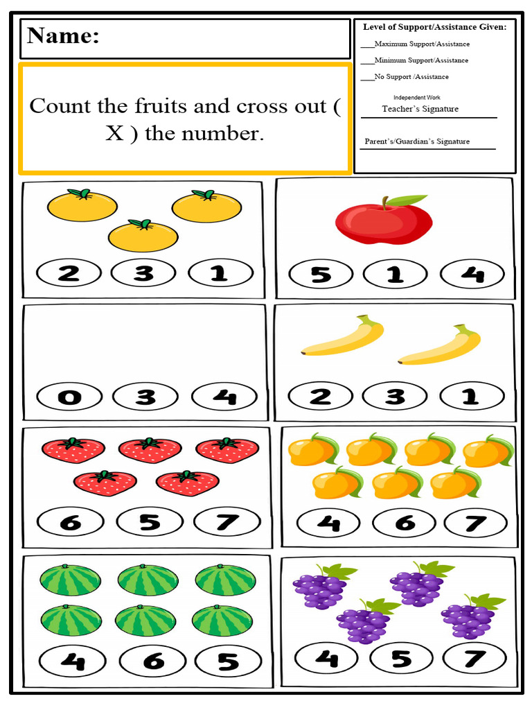 0-7 worksheet 2 | PDF