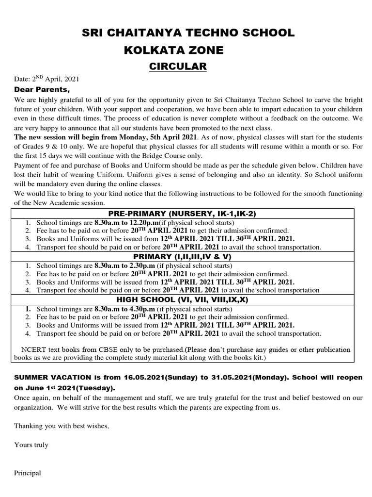 Circular Noticf | PDF | Schools