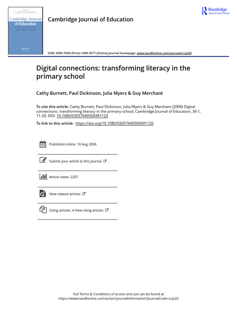 Digital Connections Transforming Literacy in The Primary School | PDF ...