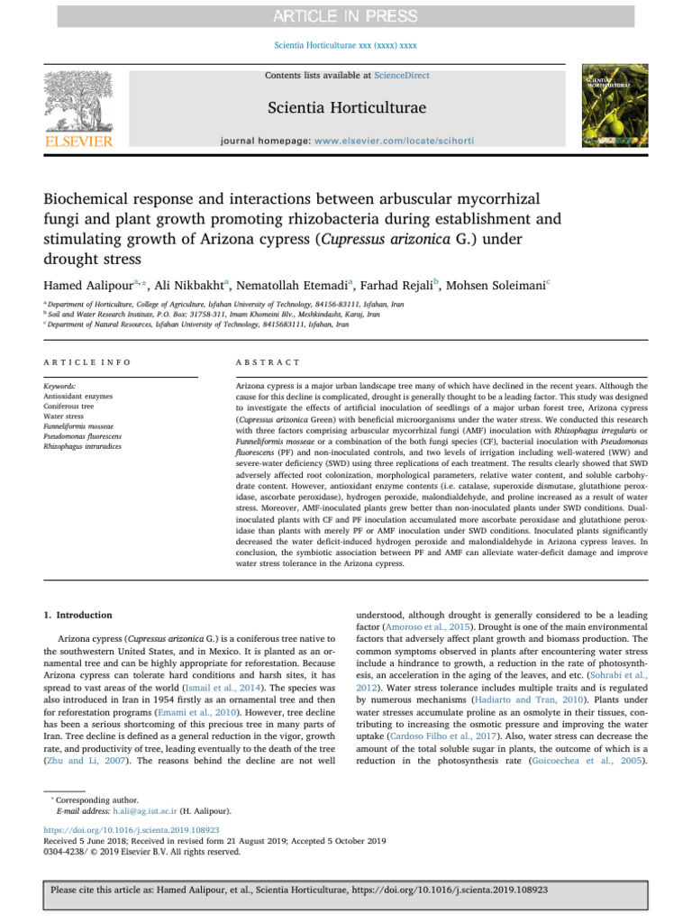 Scientia Horticulturae: Hamed Aalipour, Ali Nikbakht, Nematollah ...
