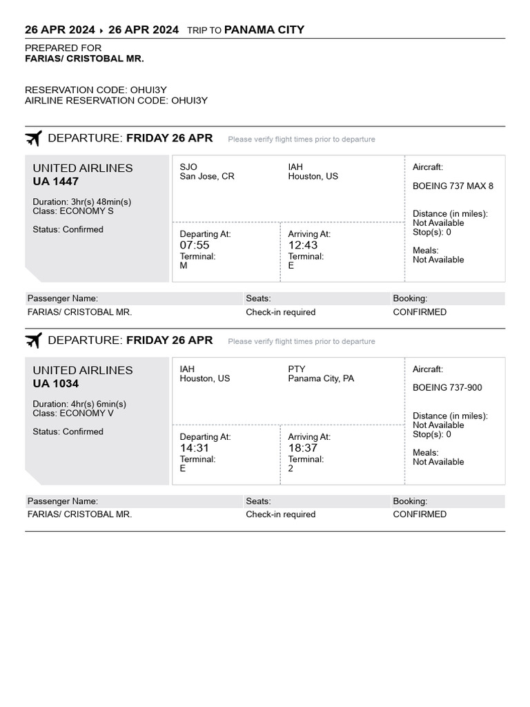 ticket | PDF | United Airlines | Boeing