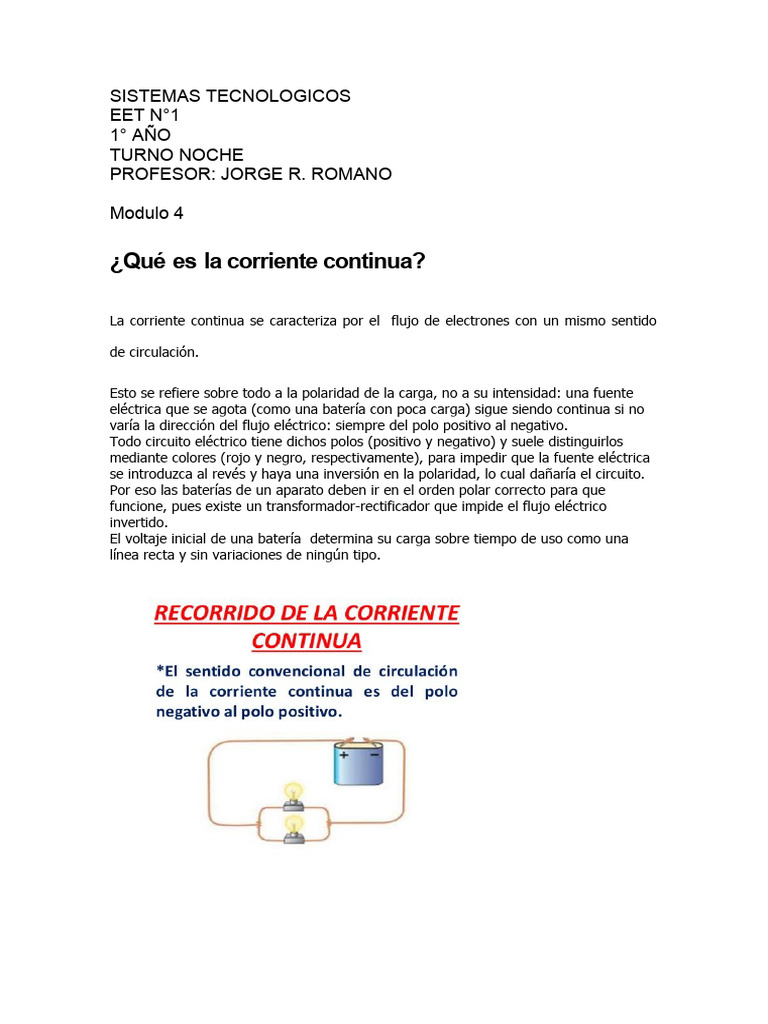 Corriente Continua y Alterna | PDF | Corriente eléctrica | Corriente ...