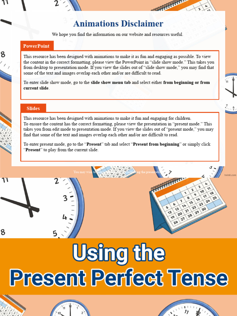 Copia de Copy of Using-The-Present-Perfect-Tense-Powerpoint-Google ...