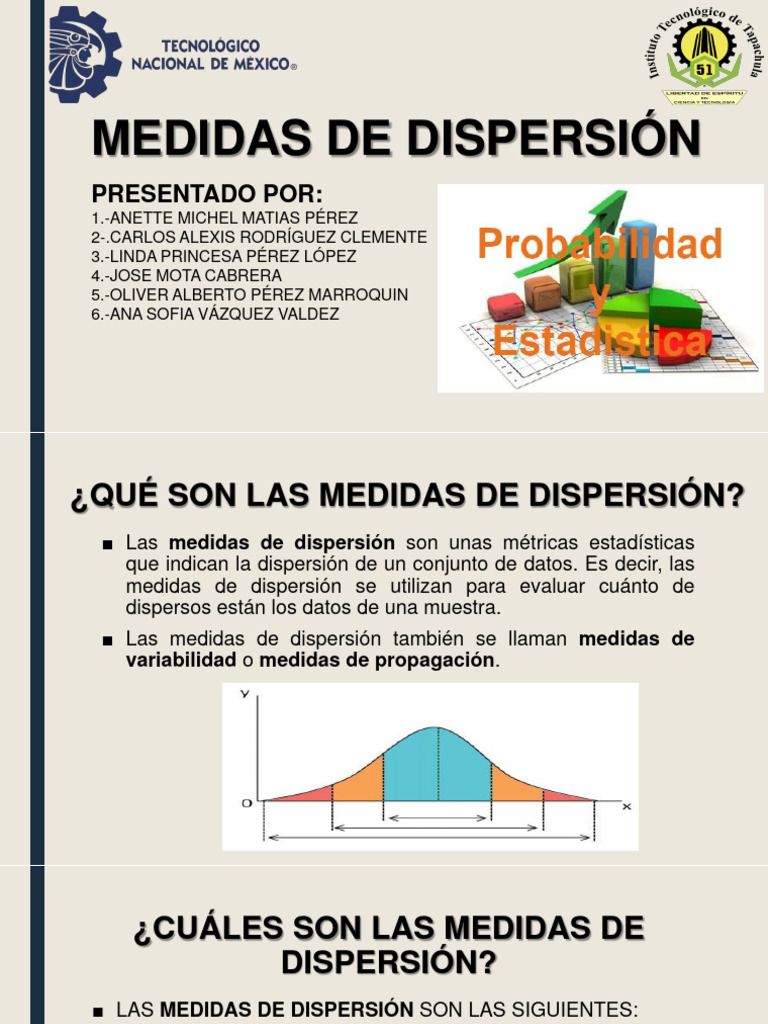 Medidas de Dispersión en Estadística | PDF | Desviación Estándar ...