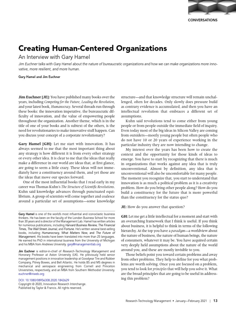 An Interview With Gary Hamel | PDF | Innovation | Big Data