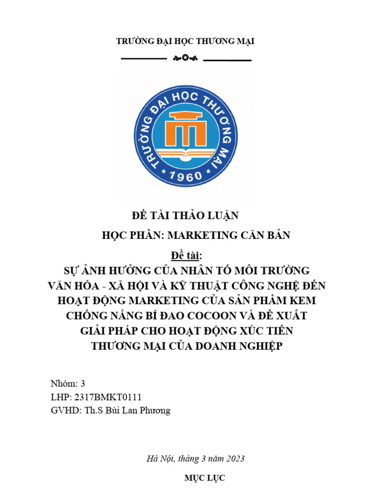 BẢN WORD MKT CĂN BẢN nhóm 3 lần 5 | PDF