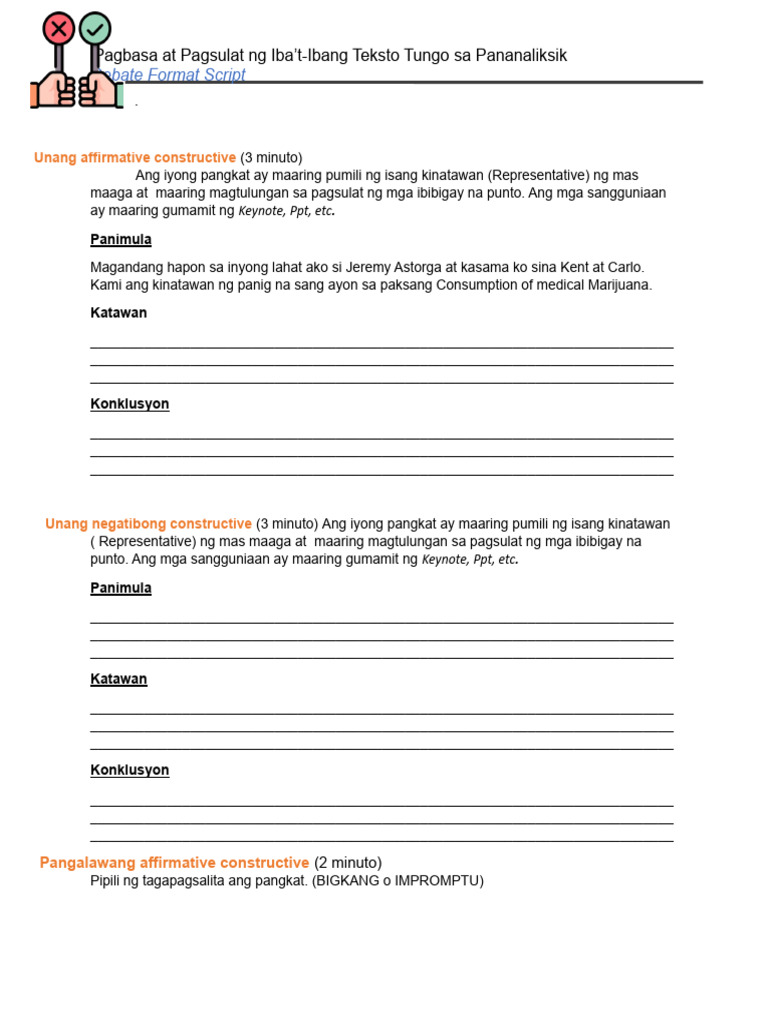 Debate Format Script | PDF