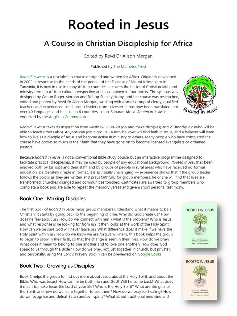 Rooted in Jesus A Course in Christian Di | PDF | Disciple (Christianity) | Jesus