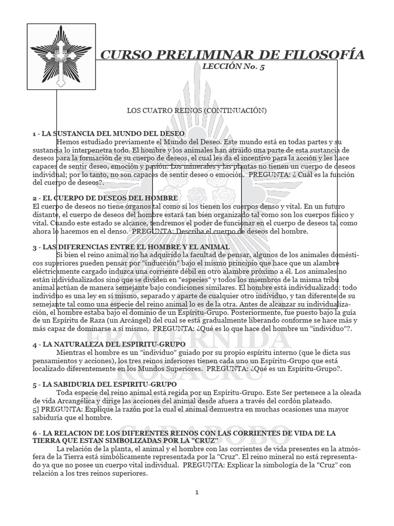 Curso Preliminar Leccion 5 | PDF | Filosofía