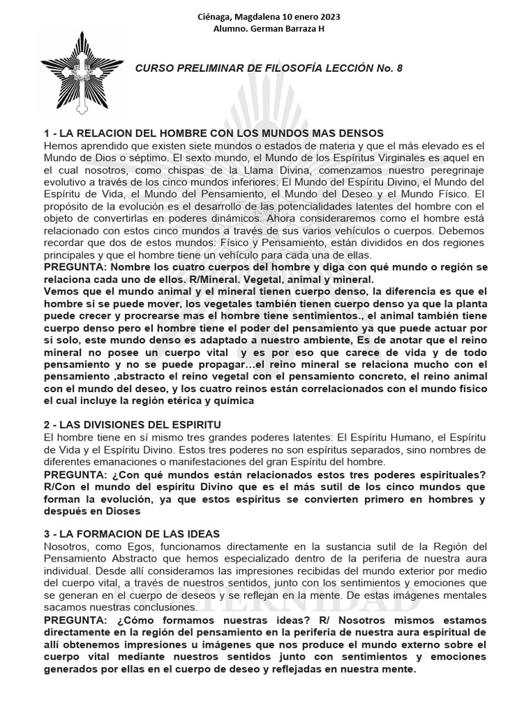 CURSO PRELIMINAR LECCION 8 (Autoguardado) (Autoguardado) | PDF | Mente ...