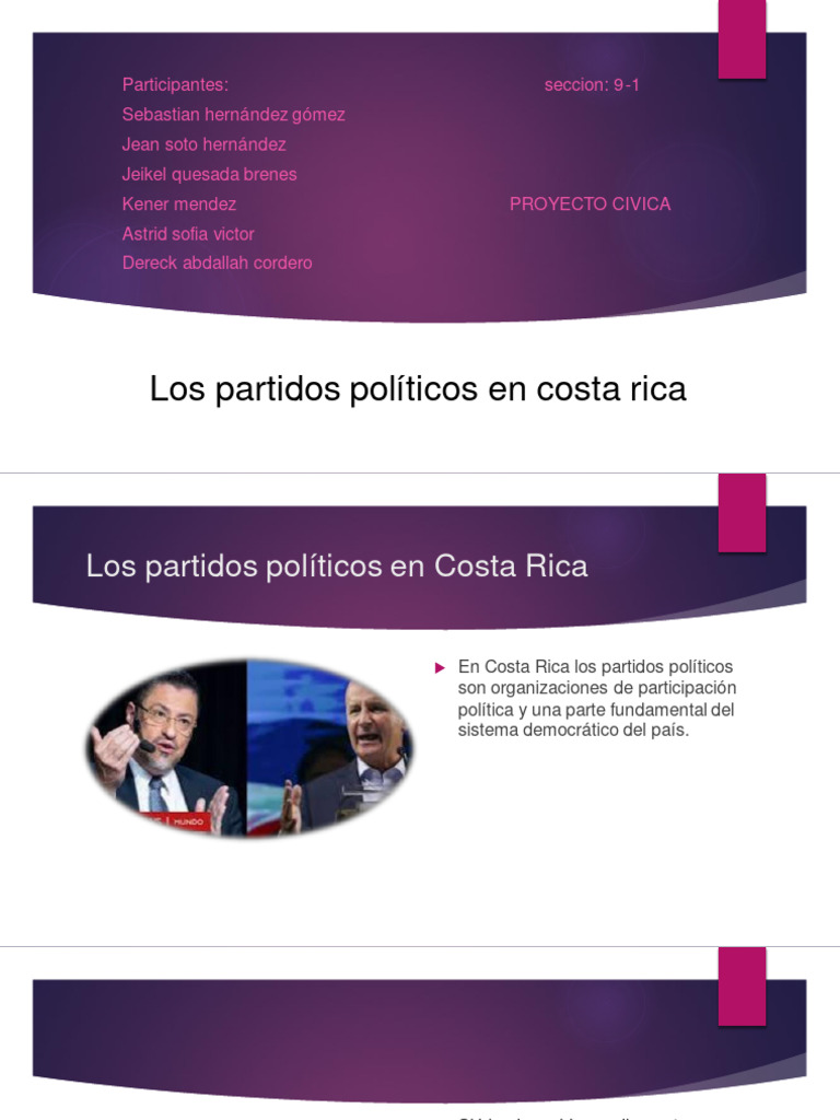 Presentación | PDF | Partidos políticos | Costa Rica