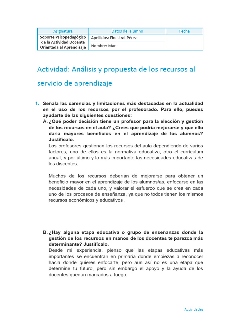 Actv.3 SOPORTE | PDF | Enseñando | Maestros