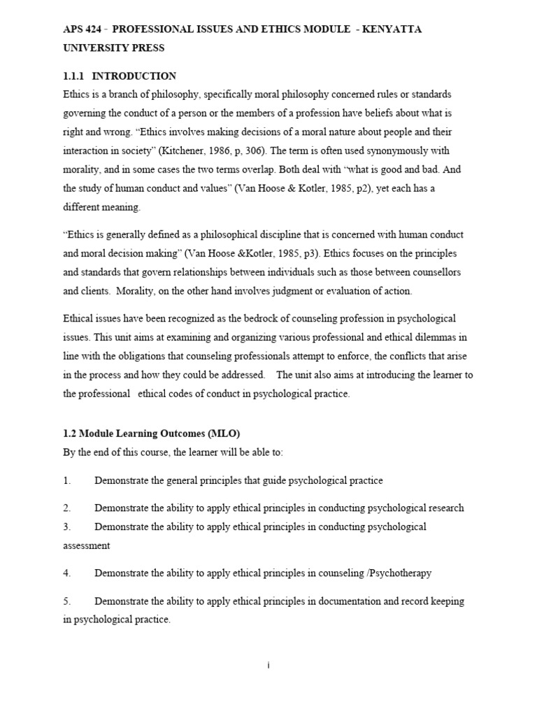 Aps 424 Module | PDF | Counseling Psychology | Psychotherapy