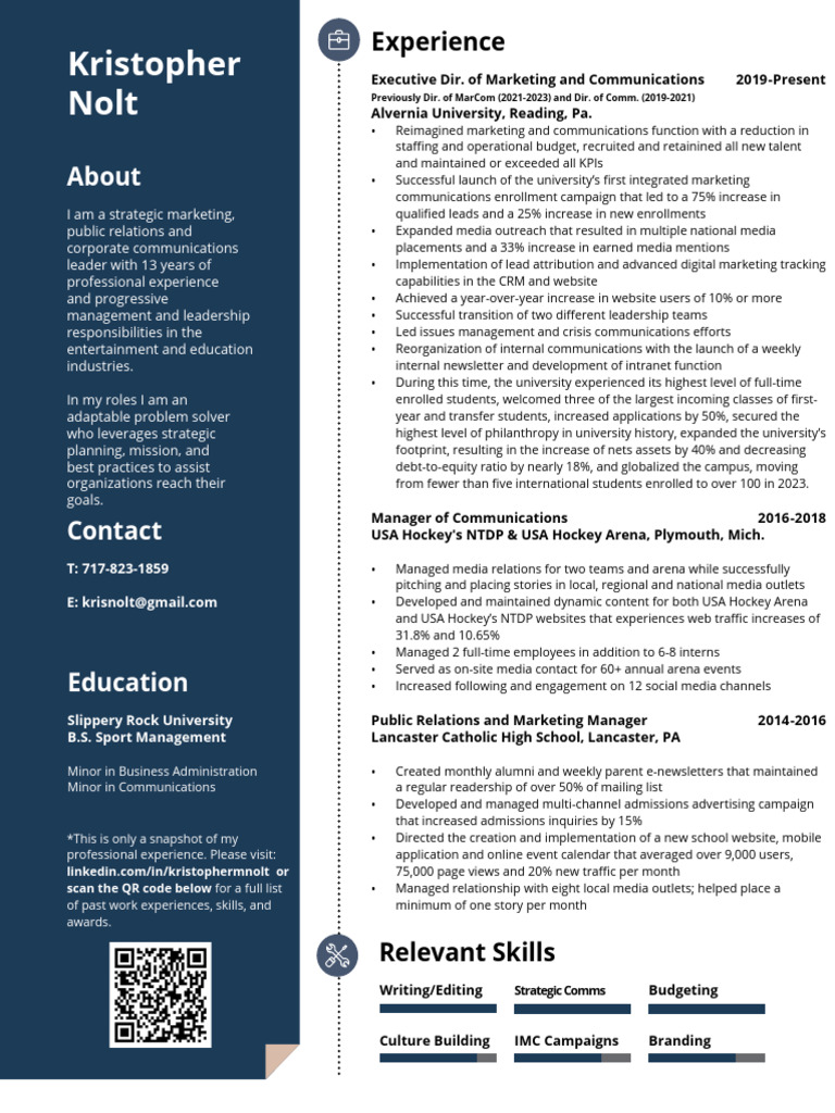 Kristopher Nolt Resume 2024 | PDF | Marketing | Human Communication