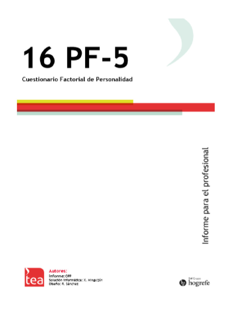 Informe de Psicometria 16 Pf-5 | PDF | Ansiedad | Creatividad