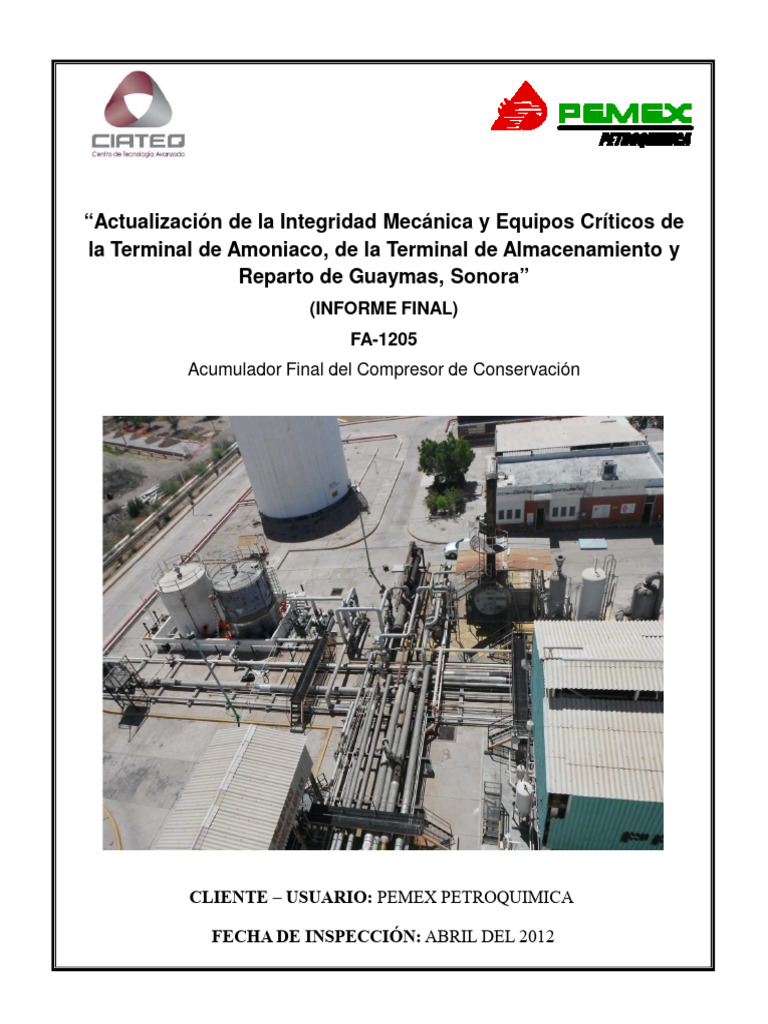 Ejemplo Informe de I y EIF (RSP FA-1205) | PDF | Ultrasonido | Física ...