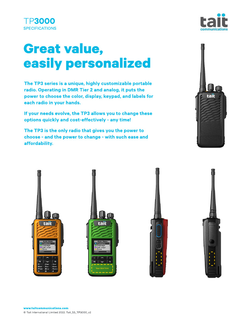 PORTÁTIL - Tait - SS - TP3350 | PDF | Information And Communications Technology | Telecommunications