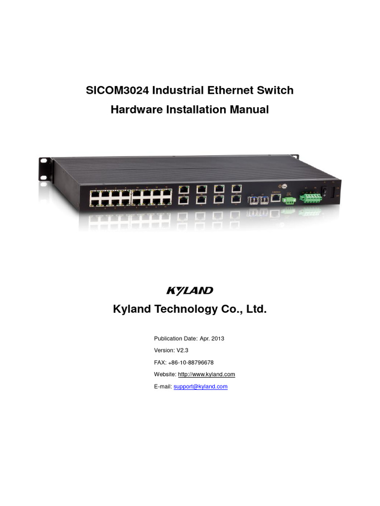 SICOM3024 Industrial Ethernet Switch Hardware Installation Manual_V2.3 ...