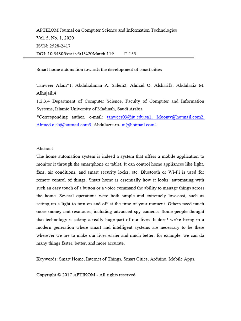 Smart Home Automation Towards The Develo | PDF | Home Automation | Use Case