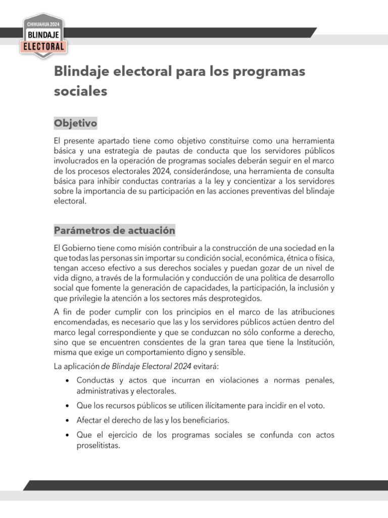Blindaje Electoral en Programas Sociales | PDF