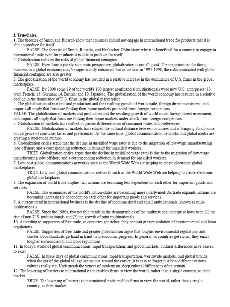 Intbus Mt Exam Reviewer Pdf European Union Globalization