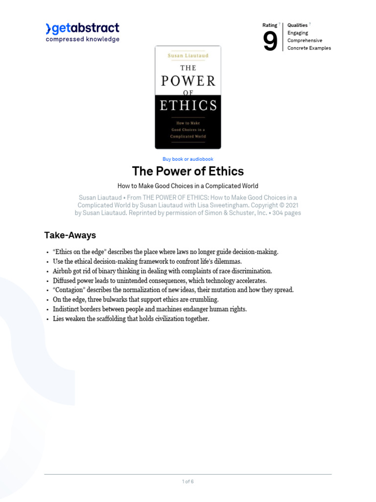 The Power of Ethics Liauta | PDF | Decision Making | Informed Consent