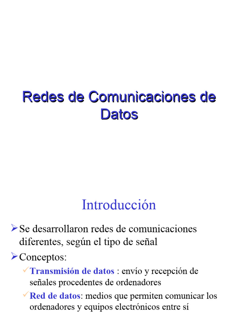 Redes de Comunicaciones de Datos (Introductorio) | PDF | Red de ...